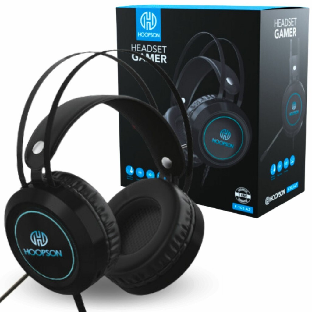 Headset Gamer LED RGB USB HOOPSON LED AZUL - F-103-AZ (COM NOTA FISCAL ...