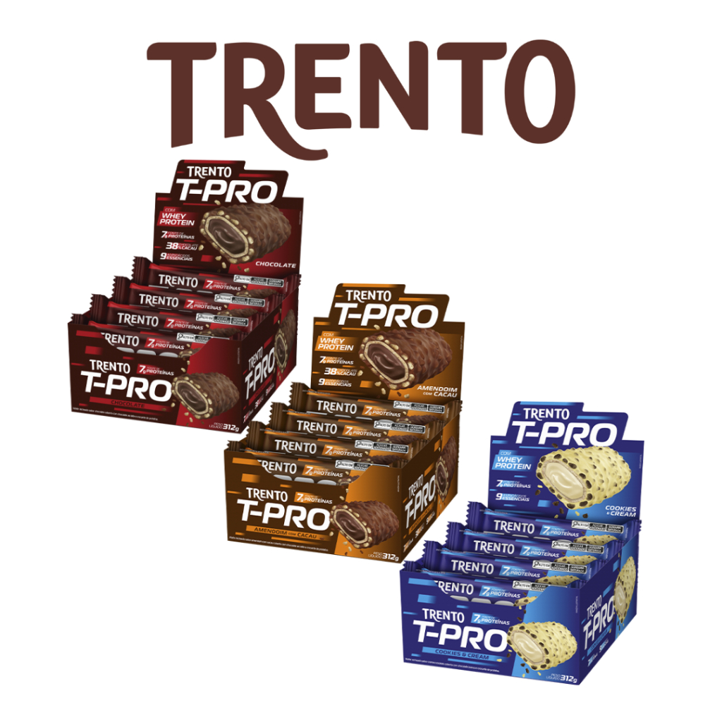 Chocolate Trento T-PRO - 312g 12un de 26g Chocolate com proteína Trento | Shopee Brasil