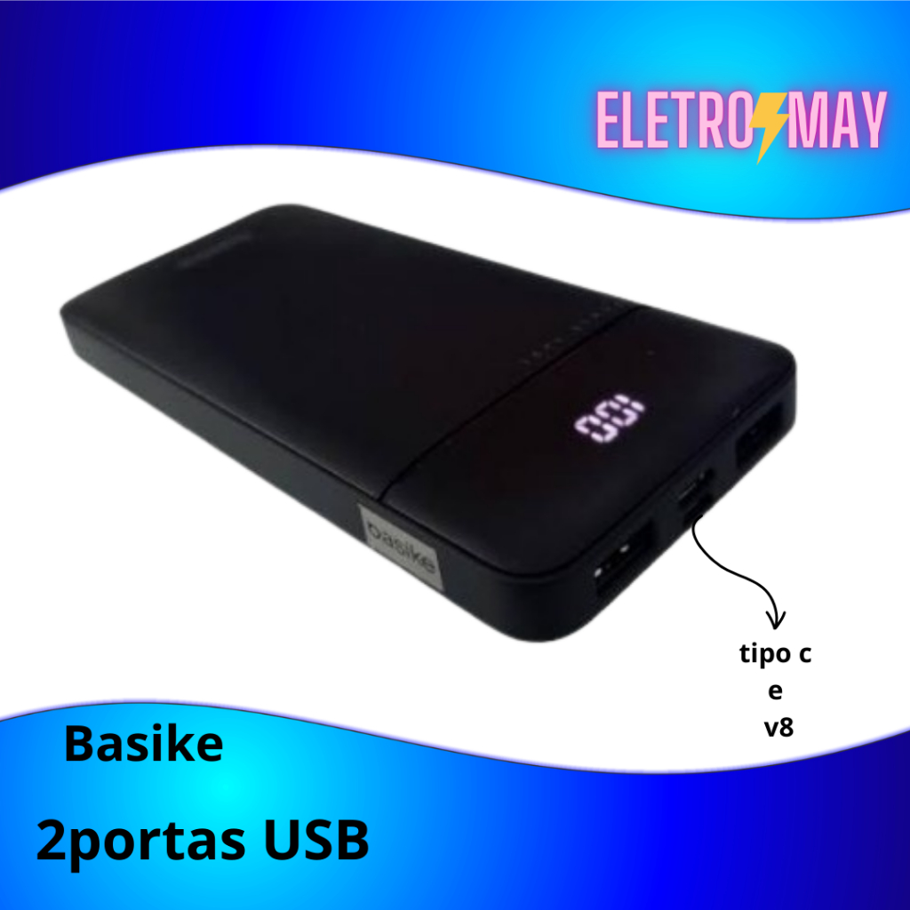 Carregador Basike Powerbank Portátil-9924 10000mah | Shopee Brasil