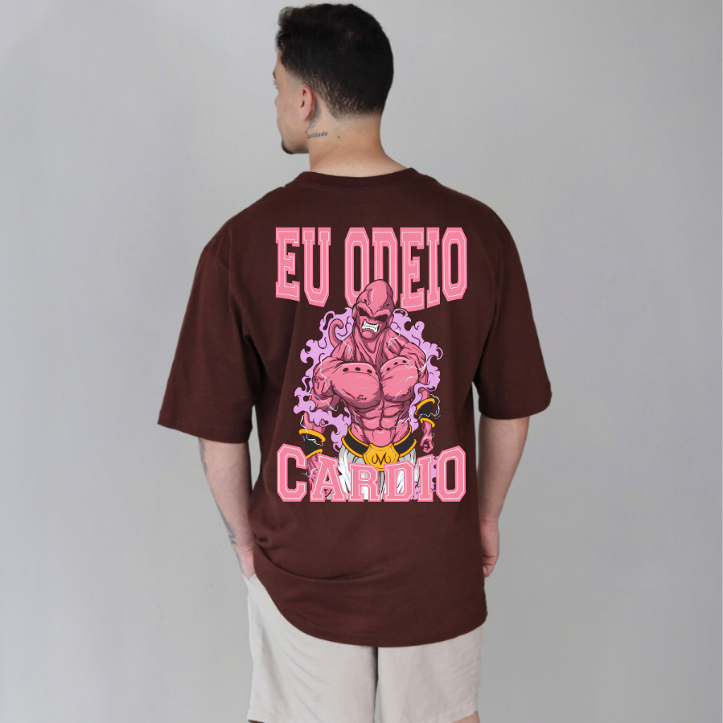 Camiseta Oversized Masculina Odeio Cardio Meme 100% Algodão | Shopee Brasil