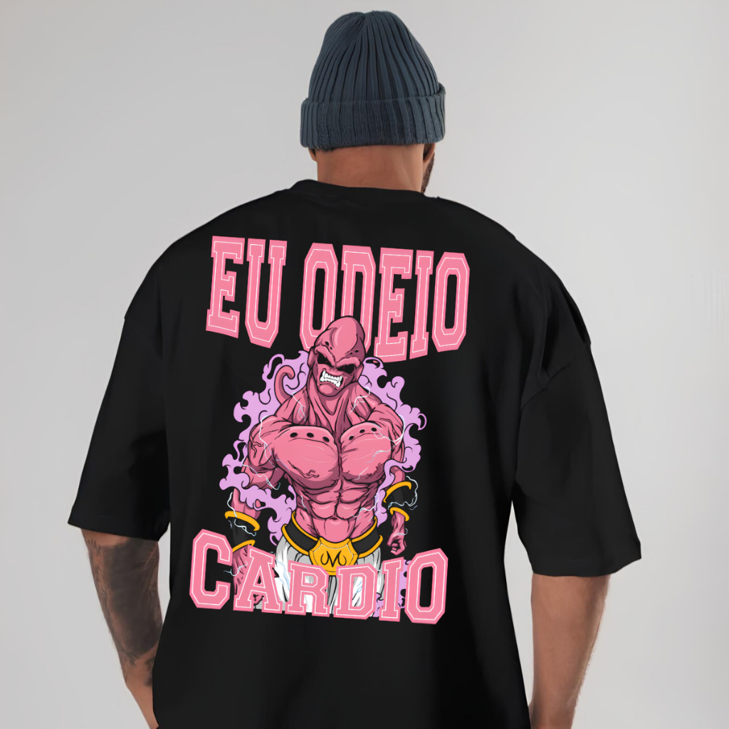 Camiseta Oversized Masculina Odeio Cardio Meme 100% Algodão | Shopee Brasil