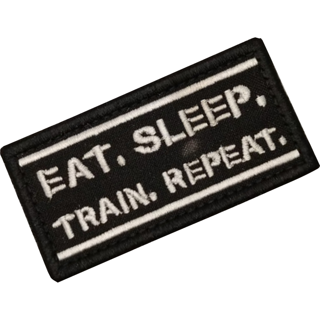 Patch Emblema EAT SLEEP TRAIN REPEAT Bordado com Velcro Airsoft Paintball - Ponto Militar ...