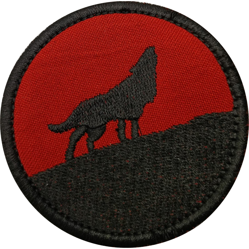 Patch Emblema Lobo Solitário Bordado com Velcro Airsoft Paintball ...