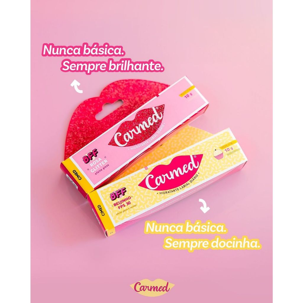 Carmed Bff Rosa Glitter Hidratante Labial Cimed 10g | Shopee Brasil