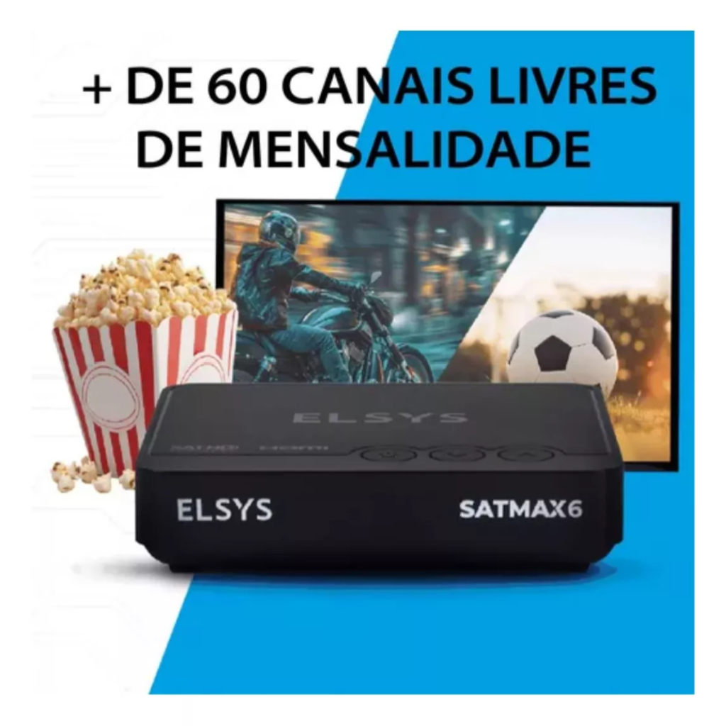 Satmax 6 Elsys Decoder Nova Parabólica Livre (Claro / SKY) Receptor via Satélite | Shopee Brasil
