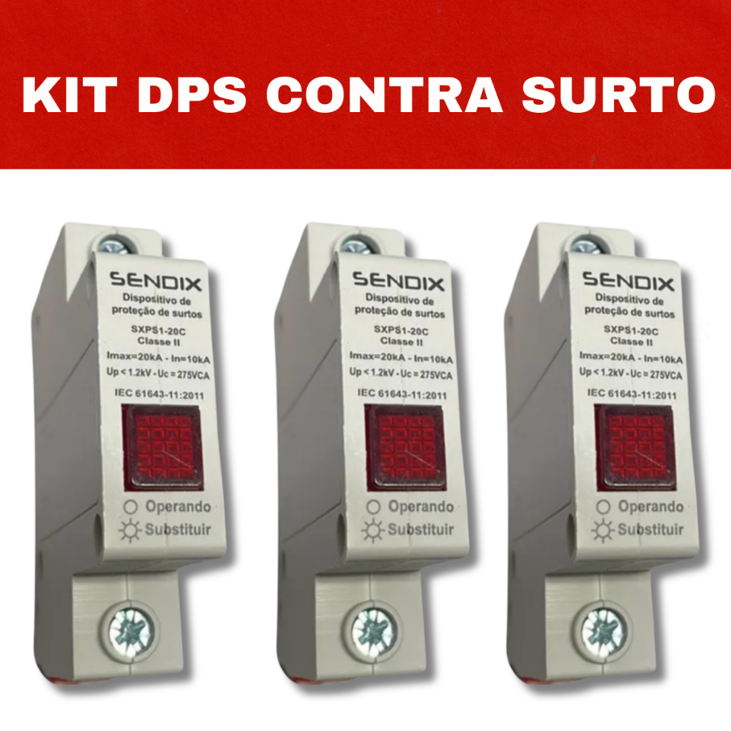 Dispositivo Protetor de Surto DPS Anti Raio CLASSE II 275V - 20Ka ( 1 á ...