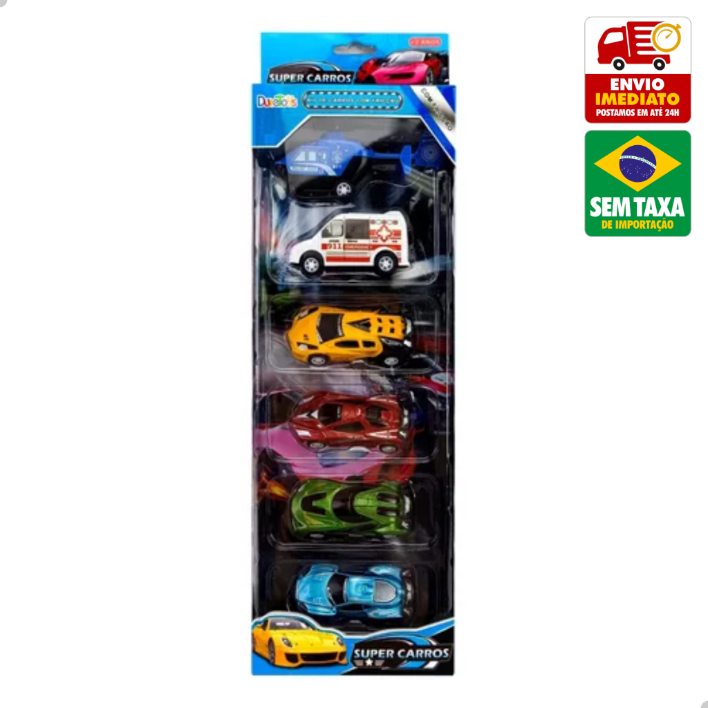 Kit 6 Carrinhos Miniatura Sortidos Com Fricção Brinquedo Infantil Super ...