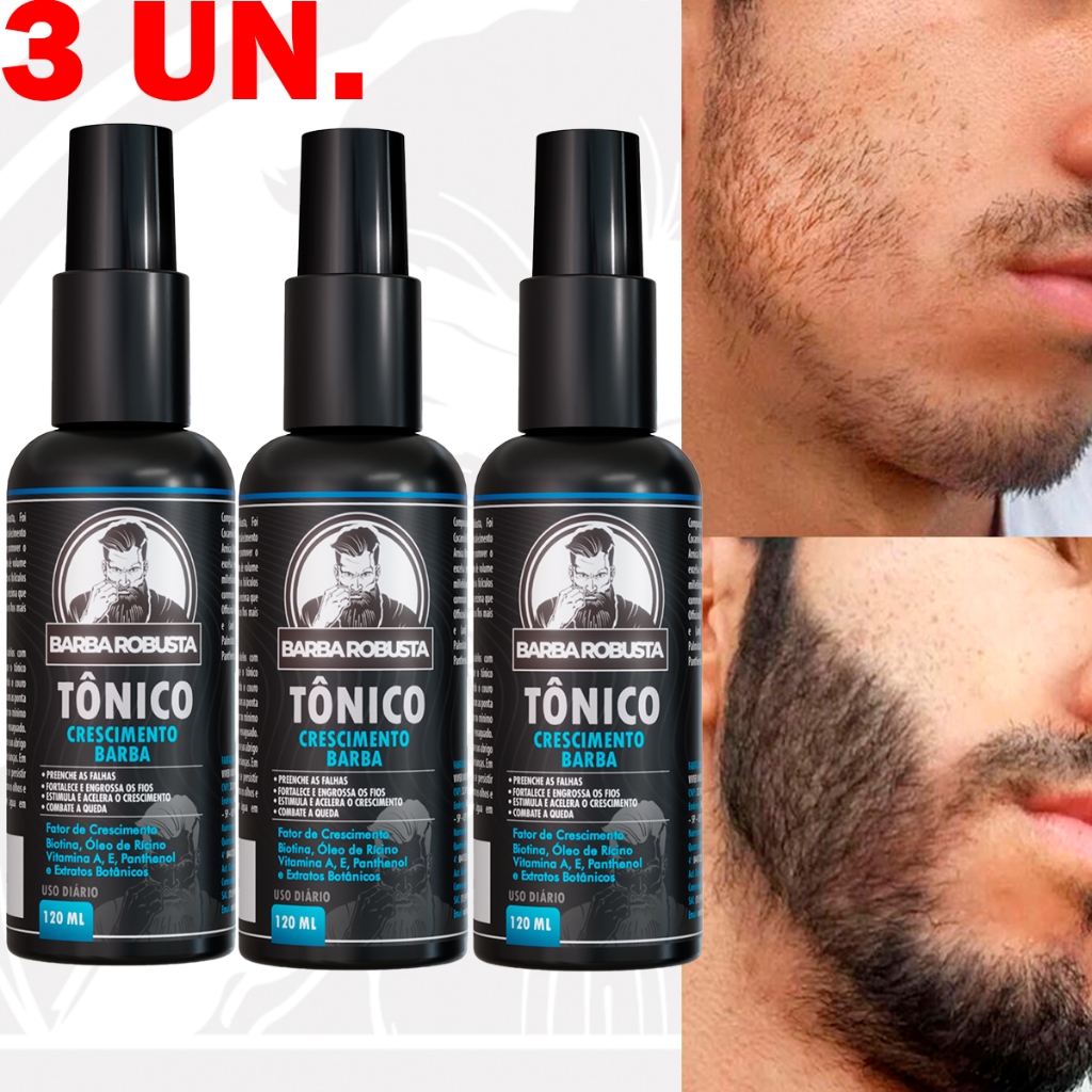 Barba robusta Tônico crescimento barba e fortalecimento dos fios | Shopee Brasil