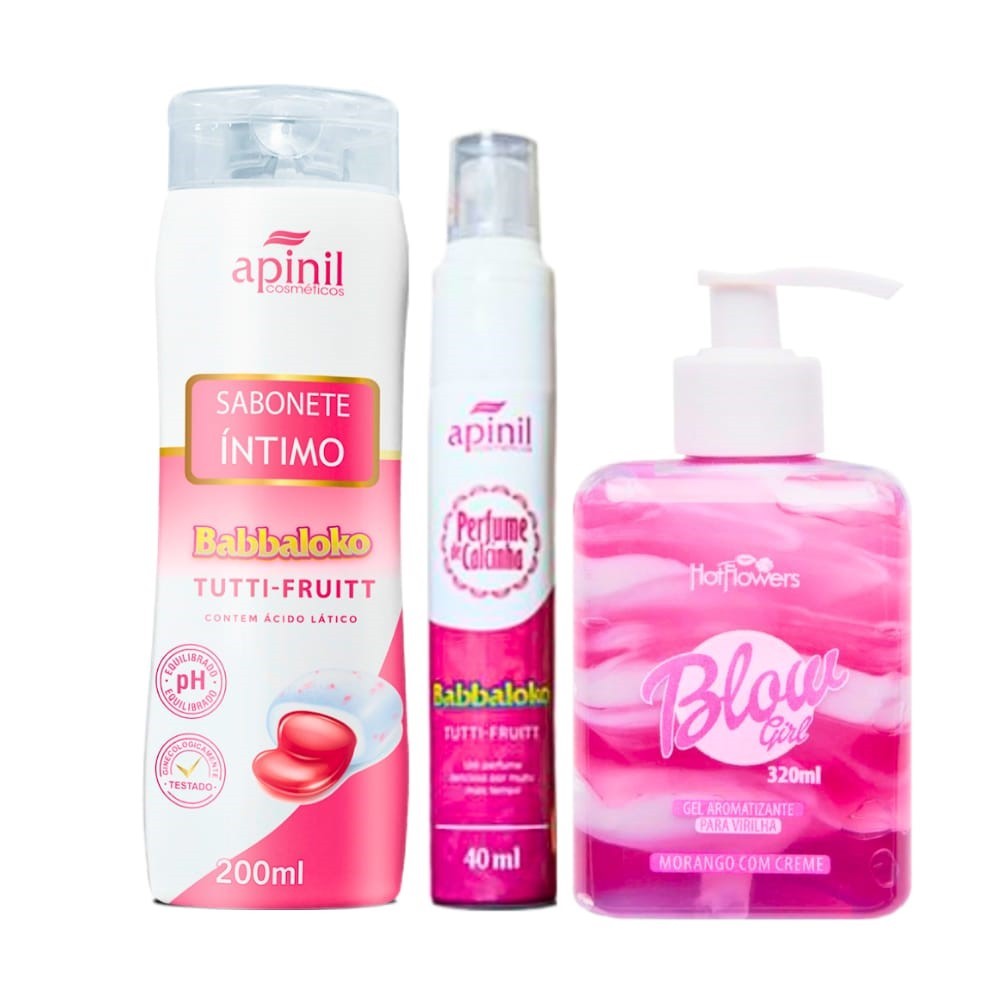 KIT Blow Girl Gel Hidratante Corporal Hot Flowers + Sabonete Íntimo ...