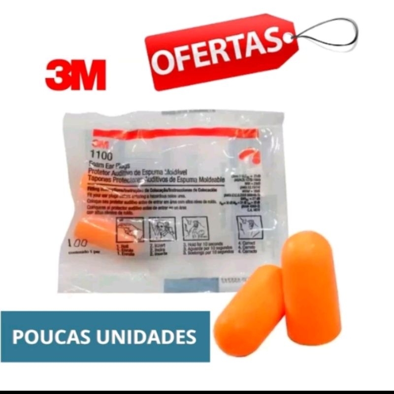Kit 15 Protetor Auricular Plug De Espuma 3M 1100 Sem Cordão Abafador Tampão Ouvido Para Dormir ...