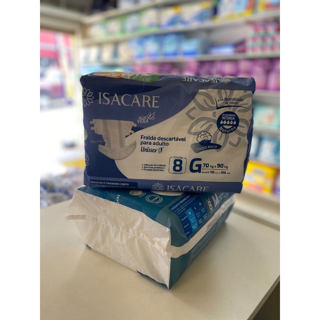 Fralda Premium Intensa Isacare Geriátrica Regular Tamanho G - 8 ...