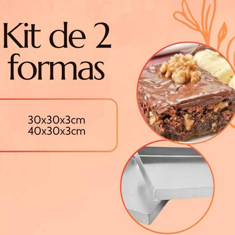 Kit Forma de Brownie 30x30 e 40x30 3 cm de altura | Shopee Brasil
