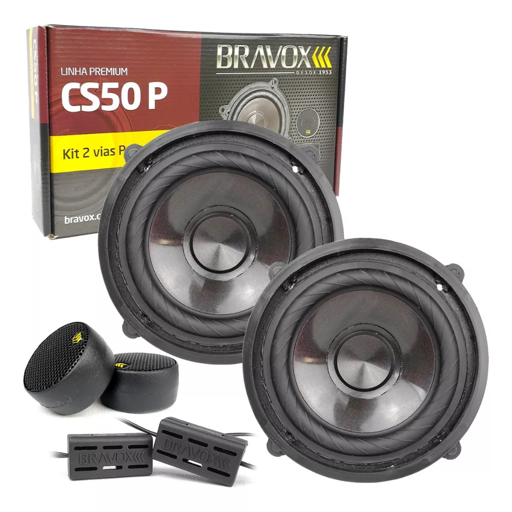 Kit 2 Vias Bravox 5 Polegadas 120w Rms Cs50p Falante + Tweeter Bravox | Shopee Brasil
