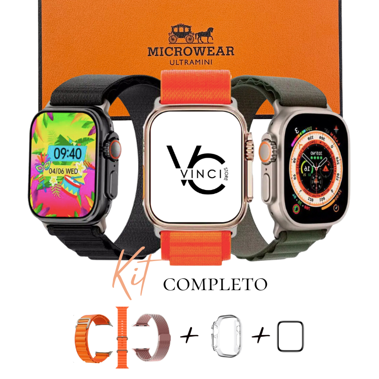 Smartwatch W69 MINI KIT Relógio Inteligente Smartwatch Ultra 9 Mini Microwear Tela 45mm Amoled ...