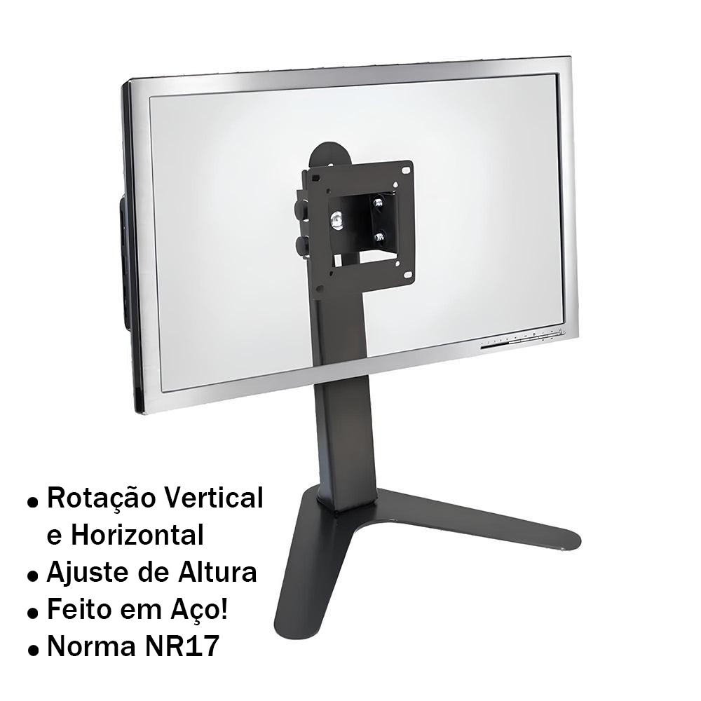 Suporte Monitor Base para Mesa Ergonômico Vertical e Horizontal com ...
