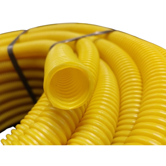 Conduite Eletroduto Corrugado Amarelo 3/4 25 Metros Reforçado PEAD Alta ...