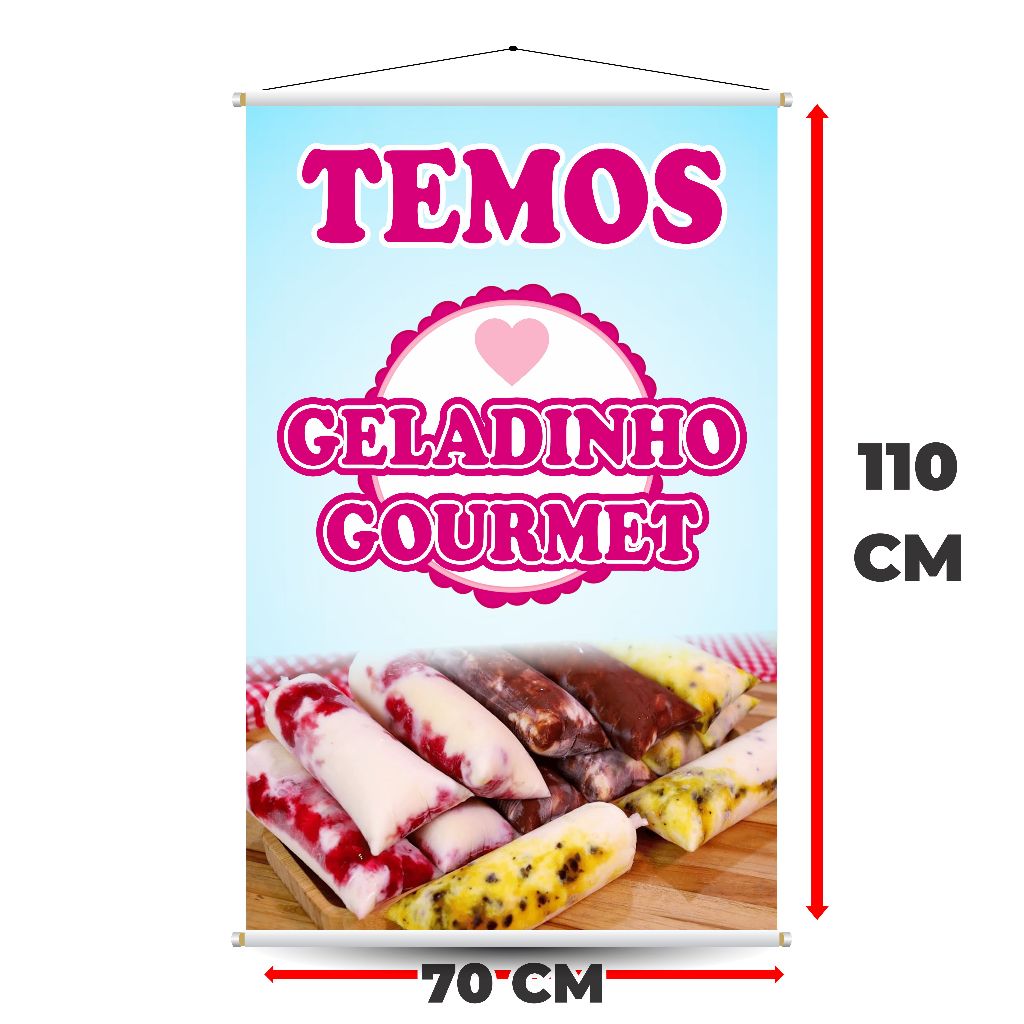 Banner Geladinho pronto varios tamanhos alta qualidade c | Shopee Brasil