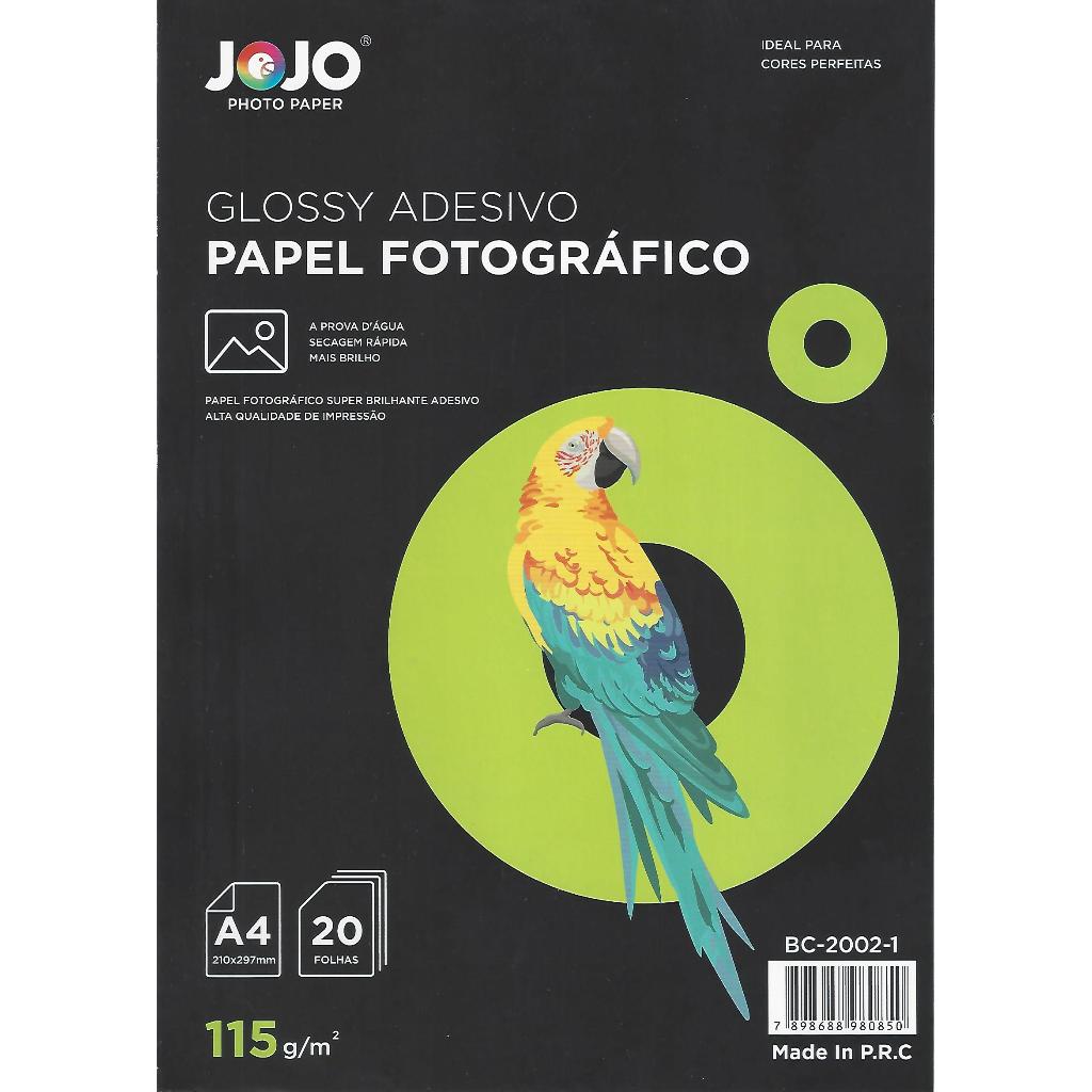 Papel Adesivo A4 Fotográfico 115g JoJo - 40 Folhas | Shopee Brasil