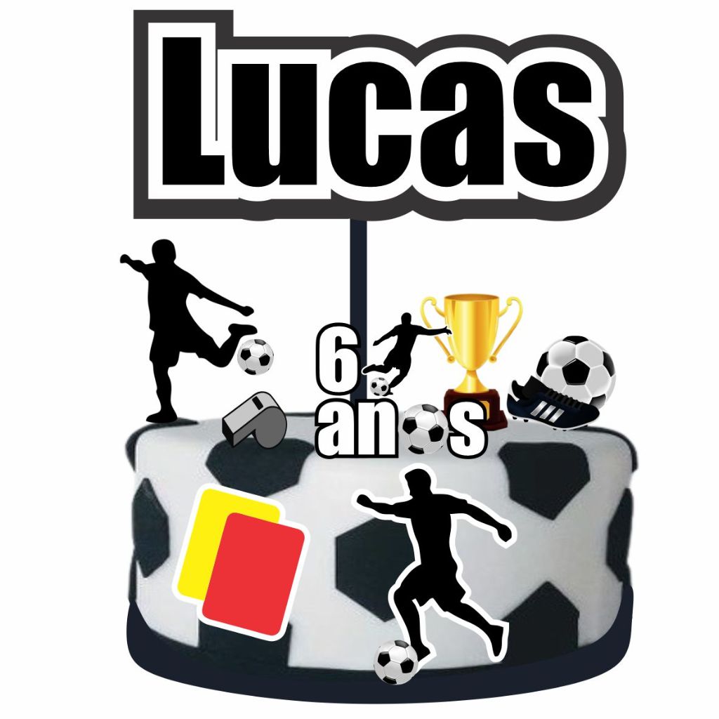 Topo Topper De Bolo Futebol decoração Festa Aniversário | Shopee Brasil