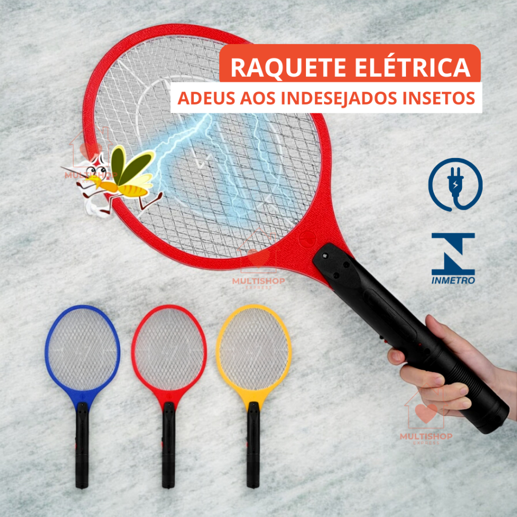 Raquete Eletrica Mata Mosquito Pernilongo Muriçoca Inseto Borrachudo ...