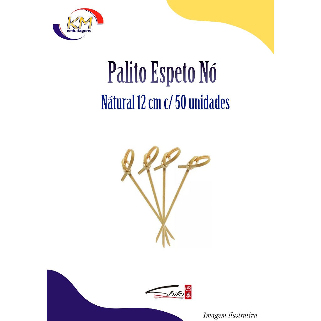 Palito Espeto de Bambu Nó Natural 12 cm c/50 unid. - Shiki - petisco ...