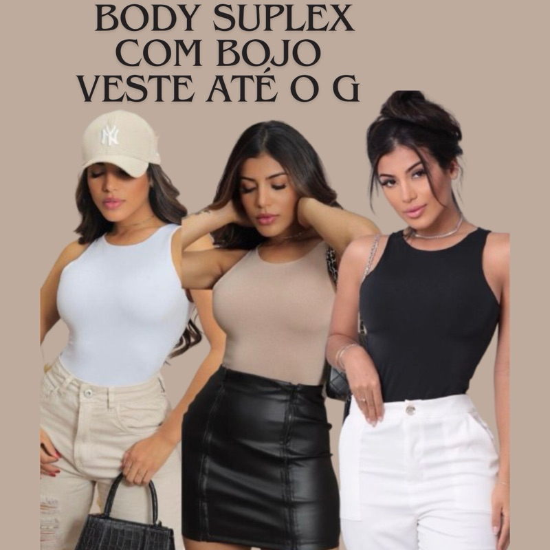 Body Feminino bojo Regata Suplex Premium com Forro Bory Feminino ...