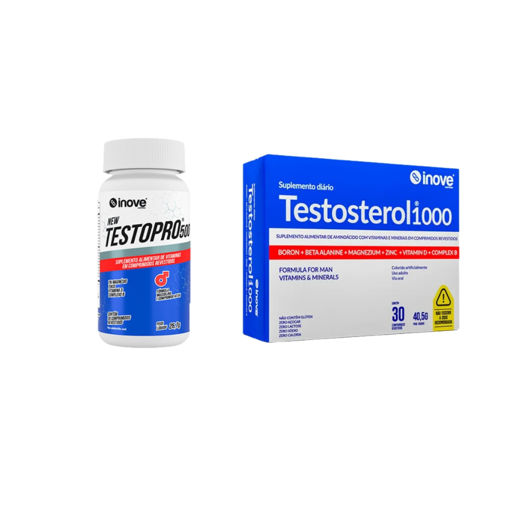 Kit Testosterona (Testopro 500 30 Comprimidos+ Testosterol 1000 30 ...