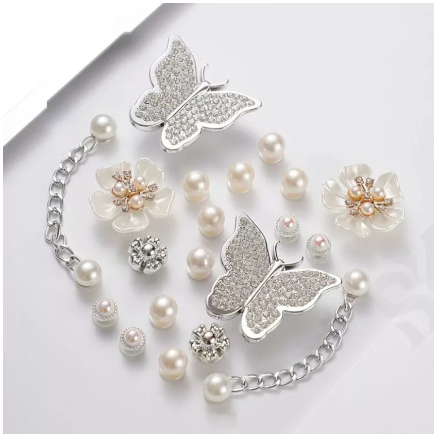 Kit Botton Charm Pingente Crocs Strass Luxo Borboleta | Shopee Brasil