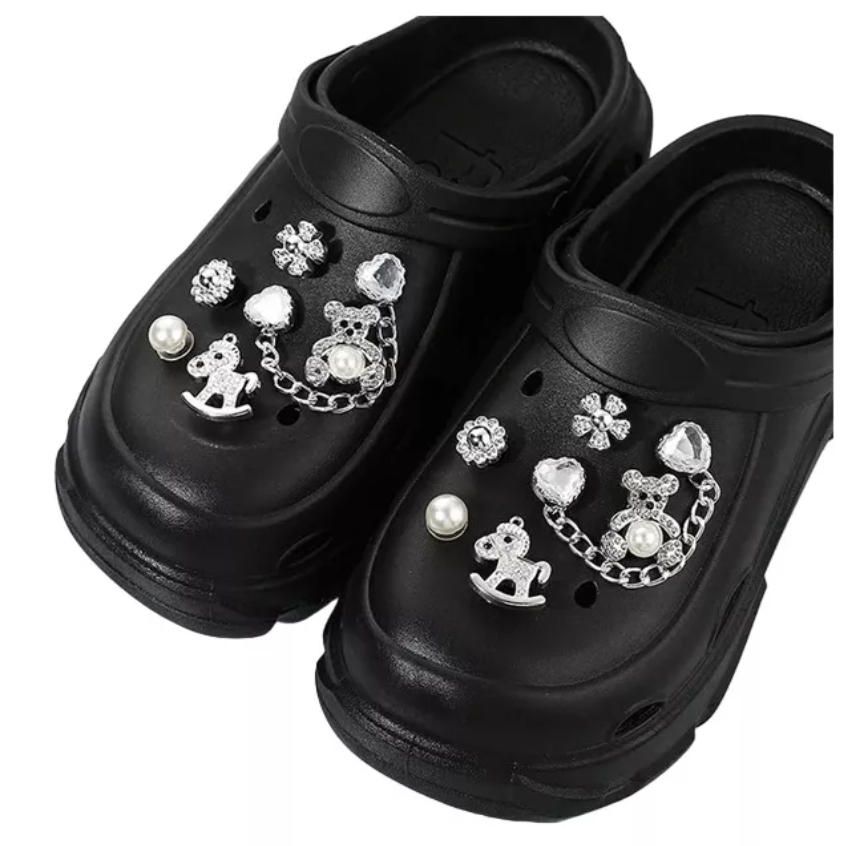 Kit Botton Charm Pingente Crocs Strass Luxo Ursinho | Shopee Brasil