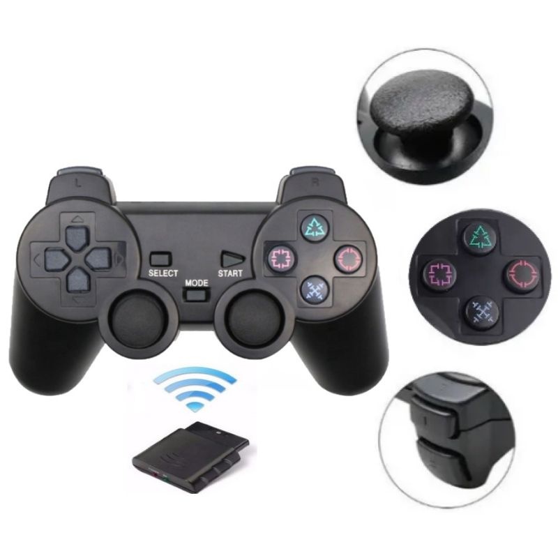 Controle Ps2 Sem Fio Playstation 2 Joystick Play2 | Shopee Brasil