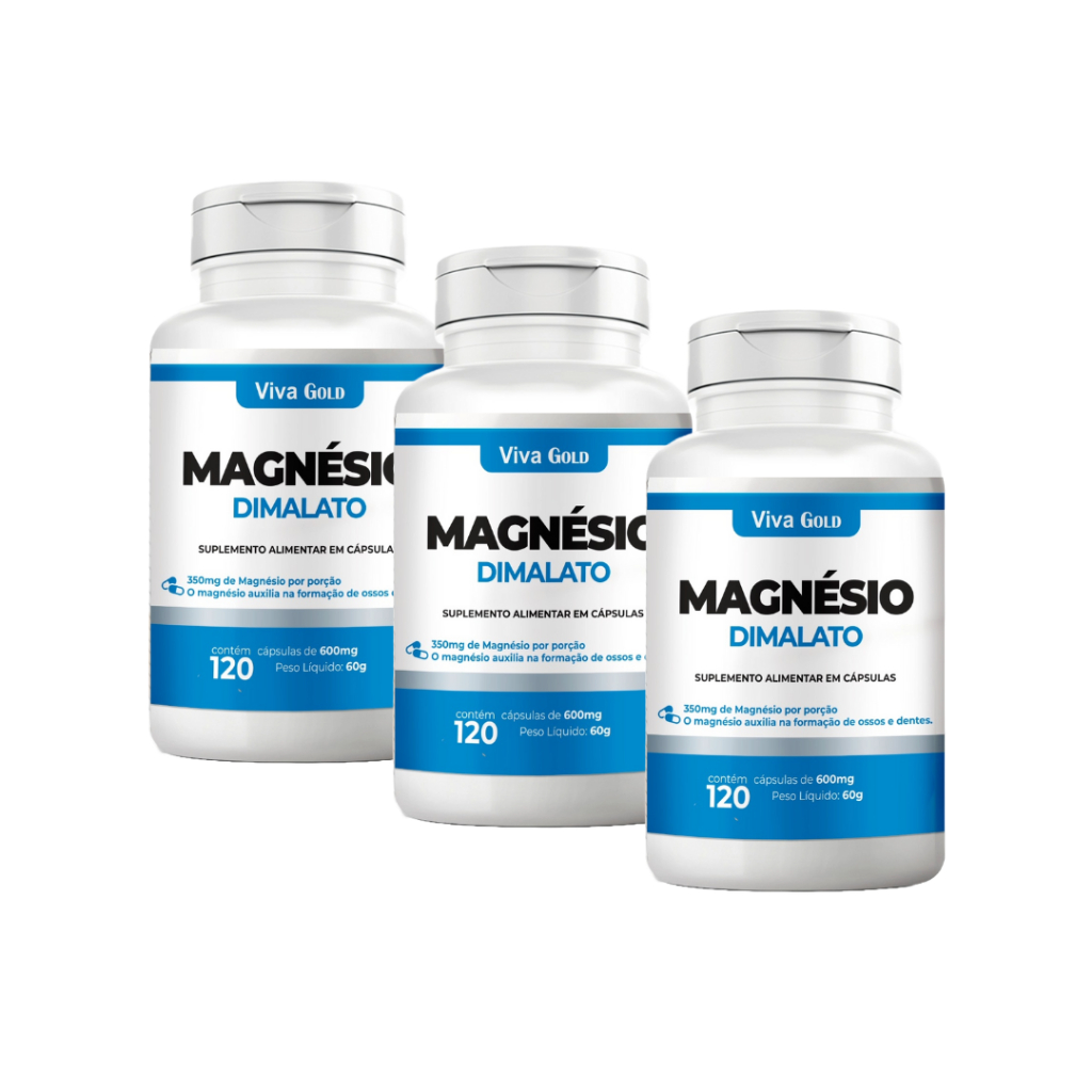 Magnésio Dimalato 600mg 120 Cápsulas - Kit 3 Frascos | Shopee Brasil