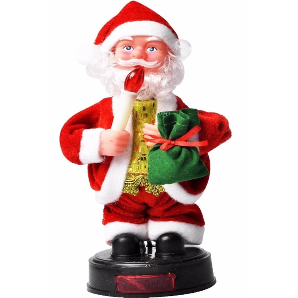 Papai Noel Musical 20cm Com Luz De Mesa Enfeite Natalino | Shopee Brasil