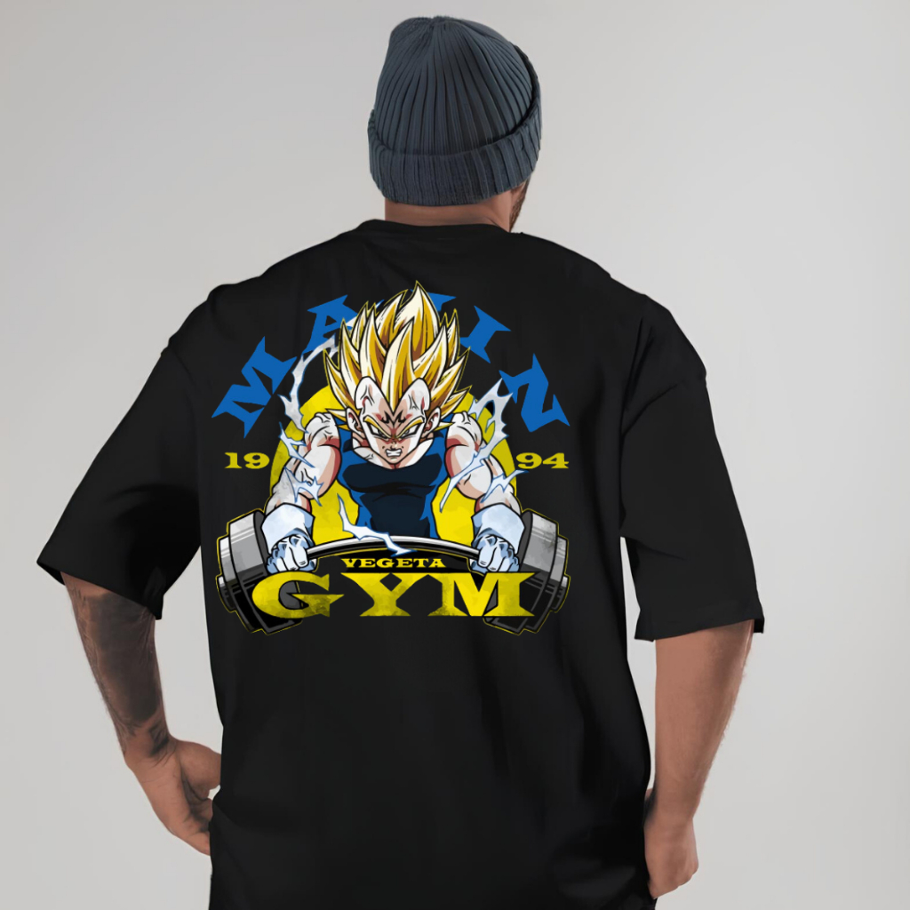 Camiseta Oversized Masculina Academia Vegeta GYM Camisa Musculação ...