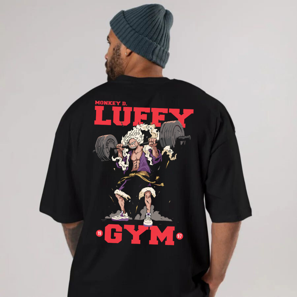 Camiseta Oversized Academia Moda GYM Nerd Luffy Camisa 100% Algodão ...