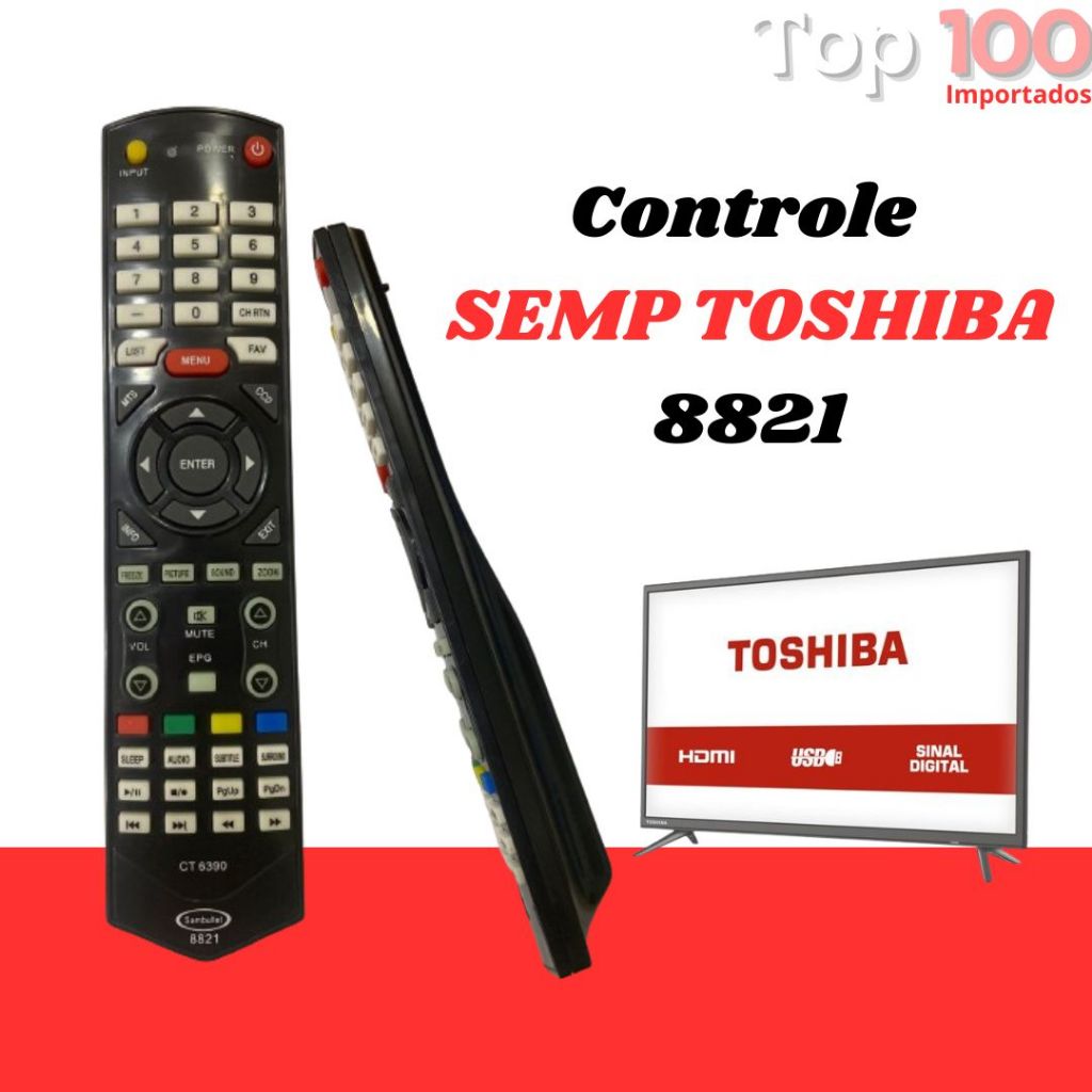 Controle Semp Toshiba 8821 | Shopee Brasil