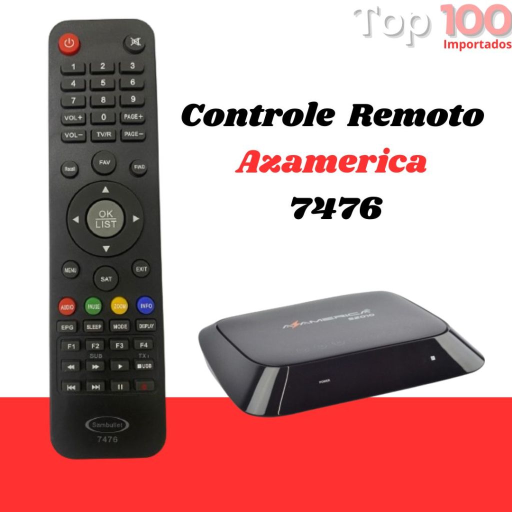 Controle Remoto para Receptor Azamerica 7476 | Shopee Brasil