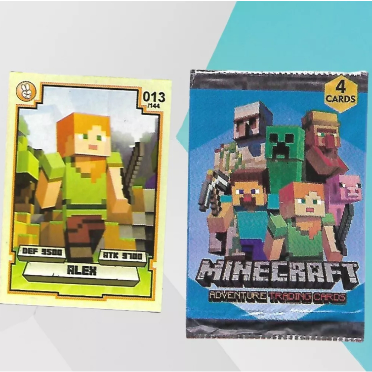 Kit 80 Card Game MINECRAFT - 20 Pacotinhos Com 4 Cartinhas Em Cada ...