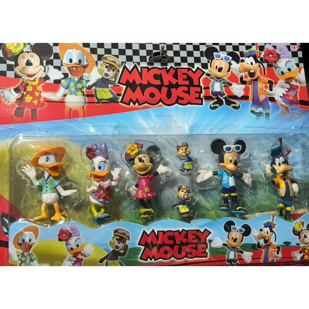 kit Cartela do Mickey Mouse com 7 bonecos Turma completa do Mickey ...