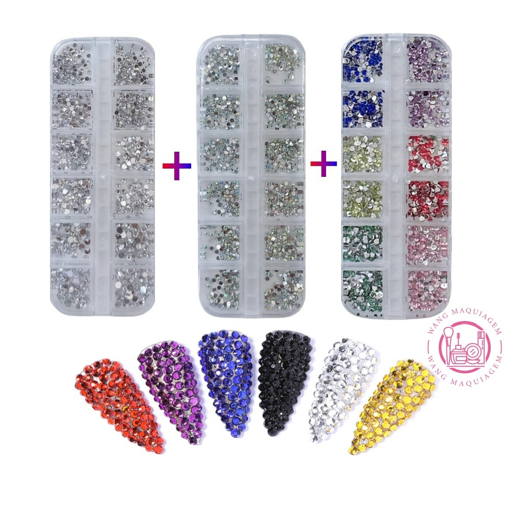 Conjunto Kit Strass Prata + Kit Strass Colorida + Kit Strass Coração ...