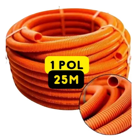 Conduite Eletroduto Flexivel 1" Polegada Laranja 25 Mts Pead Alta ...