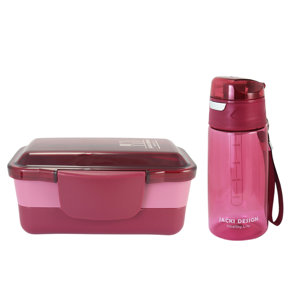 Kit Lancheira Pote Marmita 2 Andares 950ml + Garrafa Squeeze 500ml Fitness Academia Escola ...