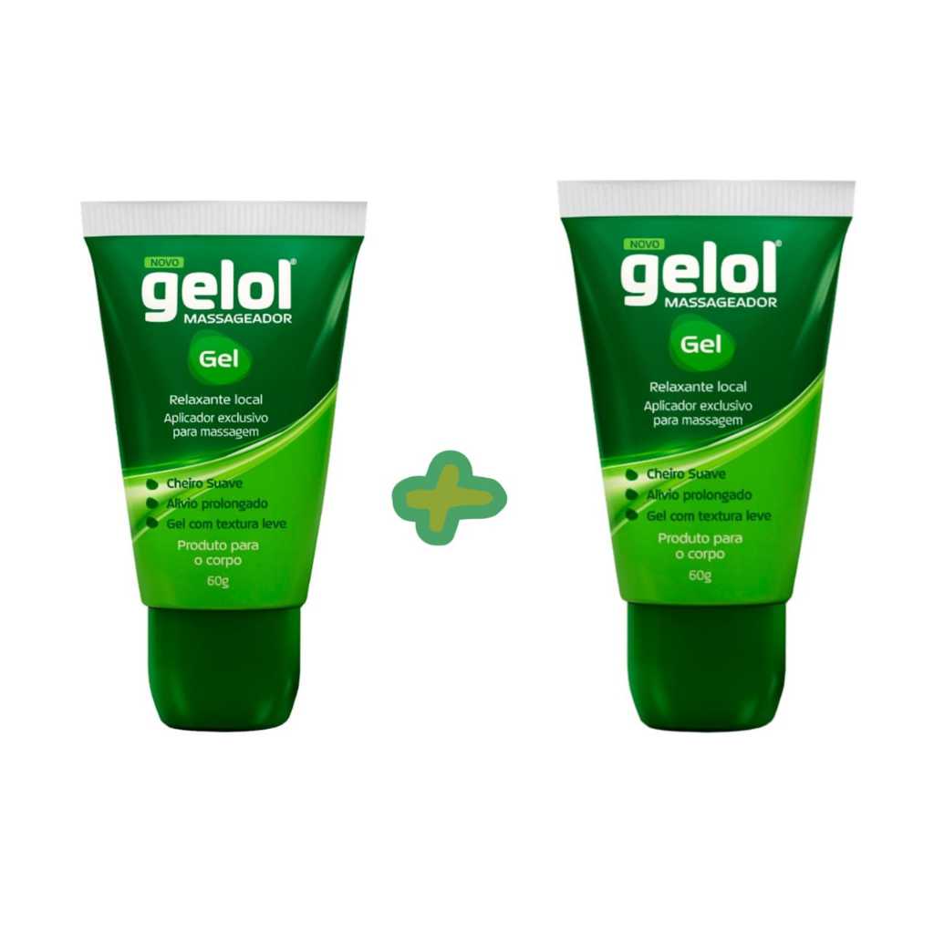Kit 2 Gelol Gel Massageador Corporal Nova Fórmula 60g | Shopee Brasil