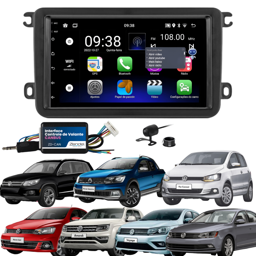 Central Multimidia Gol G7 Amarok Tiguan Jetta 2gb 32gb Android 13 Carplay Android Auto Sem Fio ...