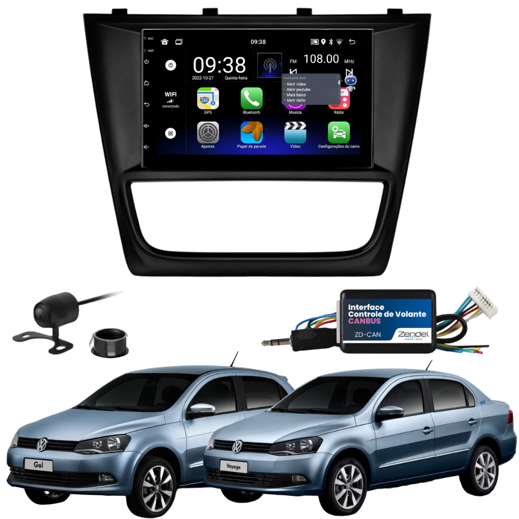 Central Multimidia Gol G6 Voyage 2gb 32gb Android 13 Carplay Android Auto Sem Fio Interface ...