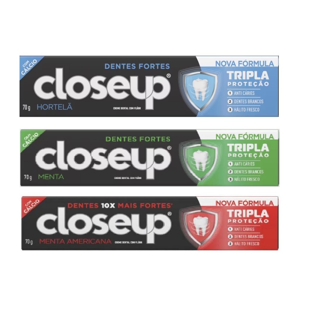 Creme Dental Closeup Triple 70gr - Pack C/03 (1 de cada) | Shopee Brasil
