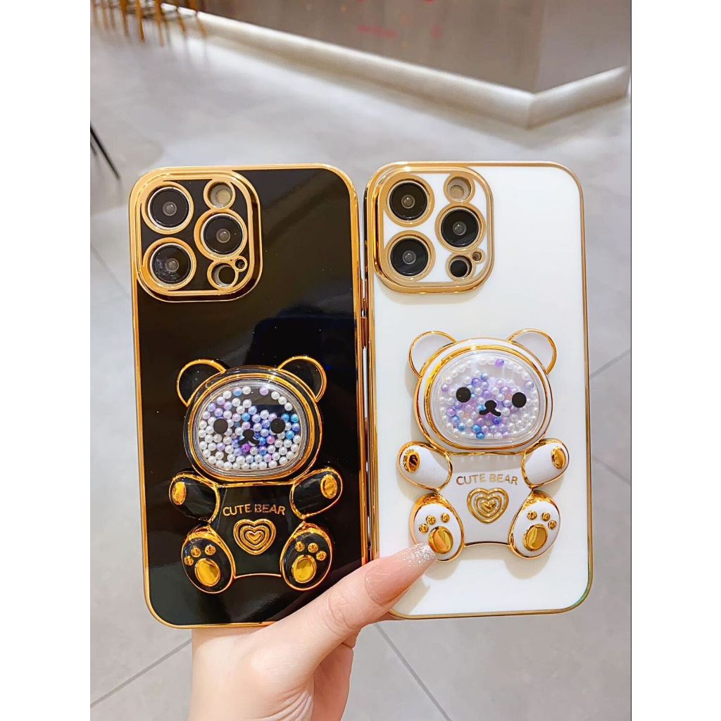 Capinha de Celular Luxuosa Urso para Samsung A05,A05S,A14,A15,A25,A34,A35,A54,M34,A06,A16 ...