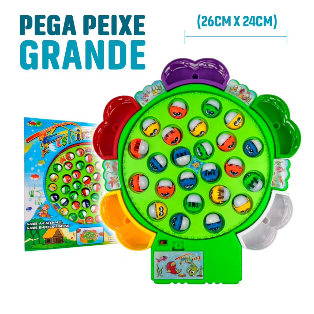 Brinquedo Pega Peixe Grande 24 Peixes Jogo Pescaria Infantil Pesca ...