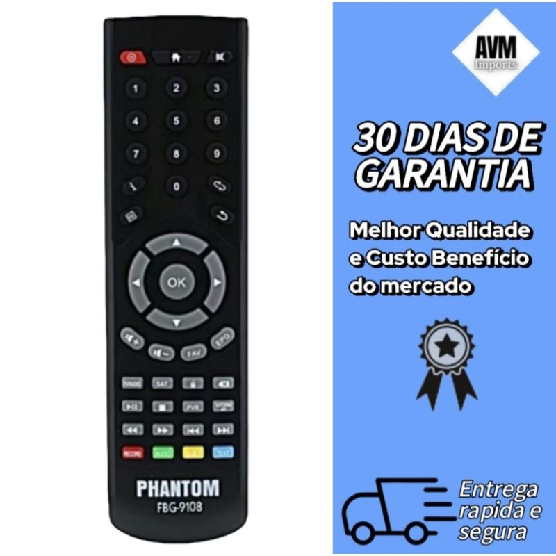 Kit Controle Remoto Para Receptor PHANTOM - 9108 | Shopee Brasil