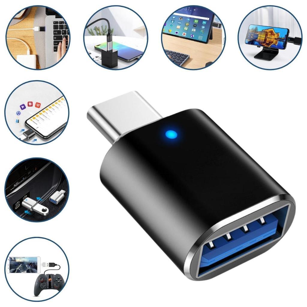 Adaptador OTG USB 3.0 Plug Fêmea P/ USB C Macho Tipo C | Shopee Brasil