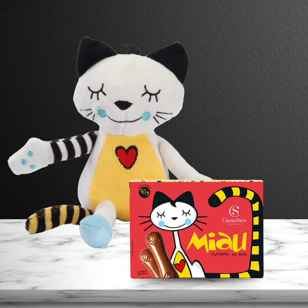 Kit Chocolate Miau Cacau Show+ Pelúcia Miau Dia Das Crianças | Shopee ...